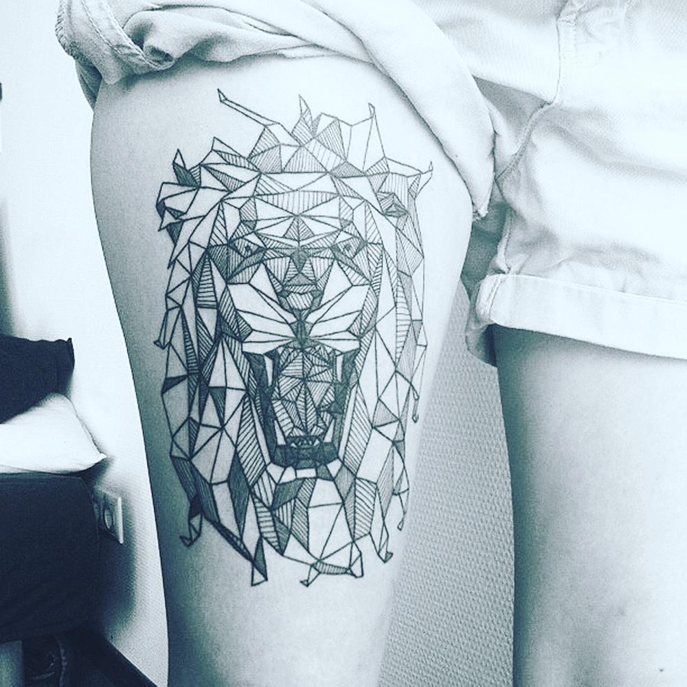 Geometric Lion Tattoos