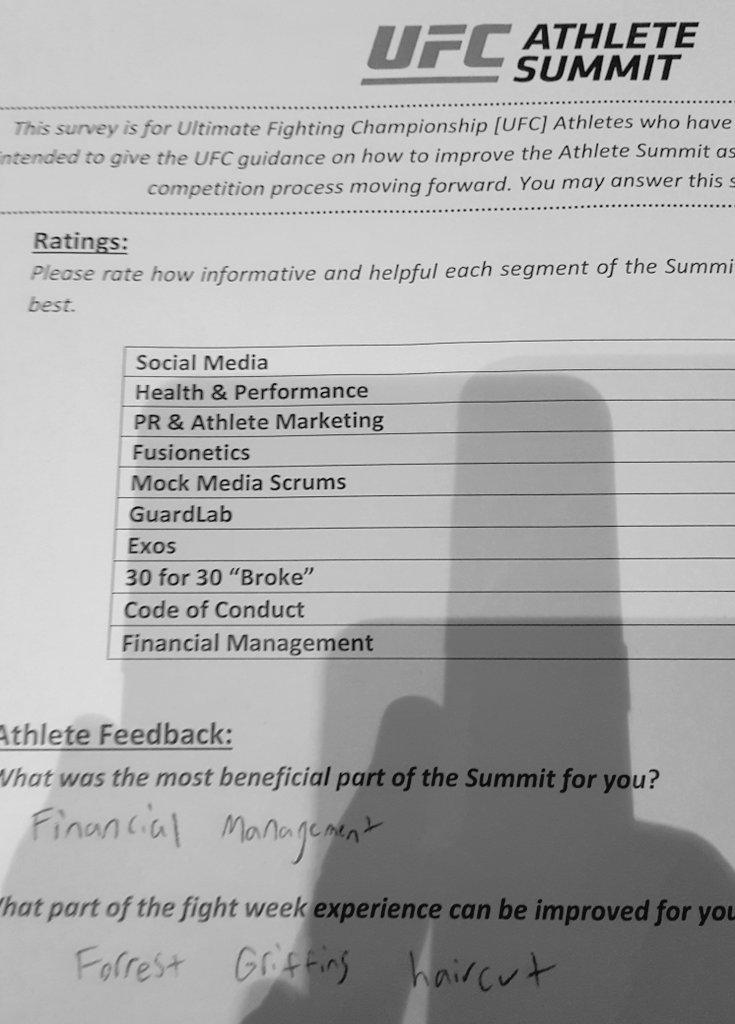 Dustin Poirier's UFC Fight Summit exit form : r/MMA