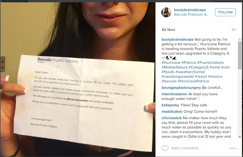 Hotel Barceló en Puerto Vallarta, México, envió este mensaje a sus ...