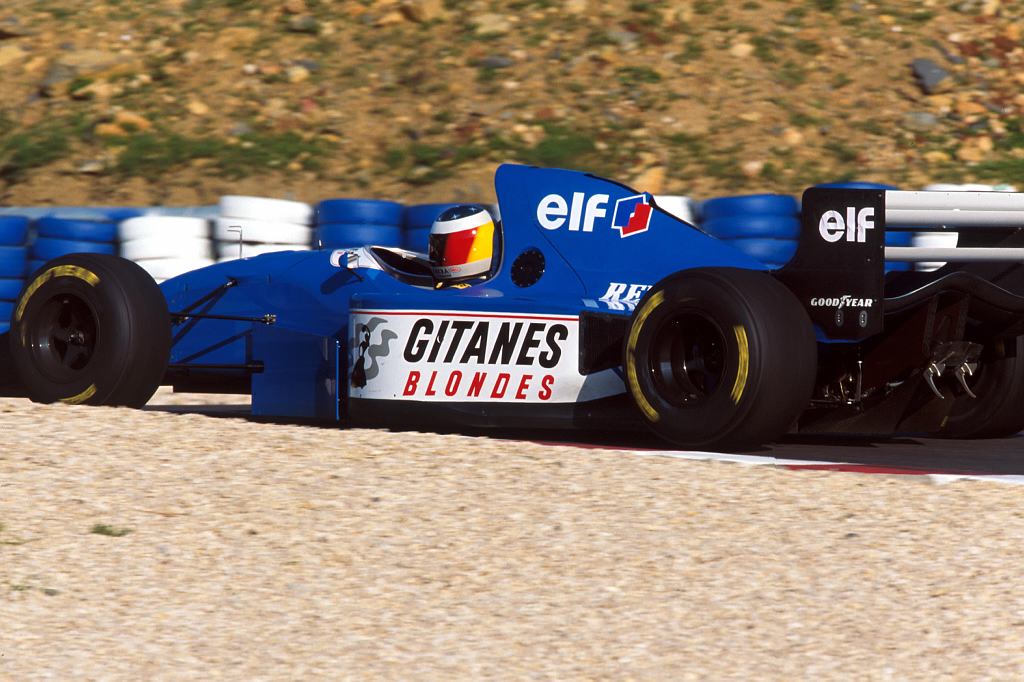 Michael Scumacher testing the Ligier-Renault JS39B (Estoril, Winter ...