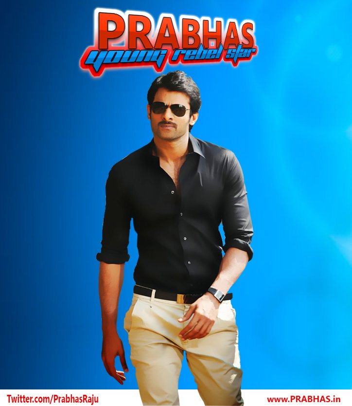 Prabhas In Mirchi Blue Shirt