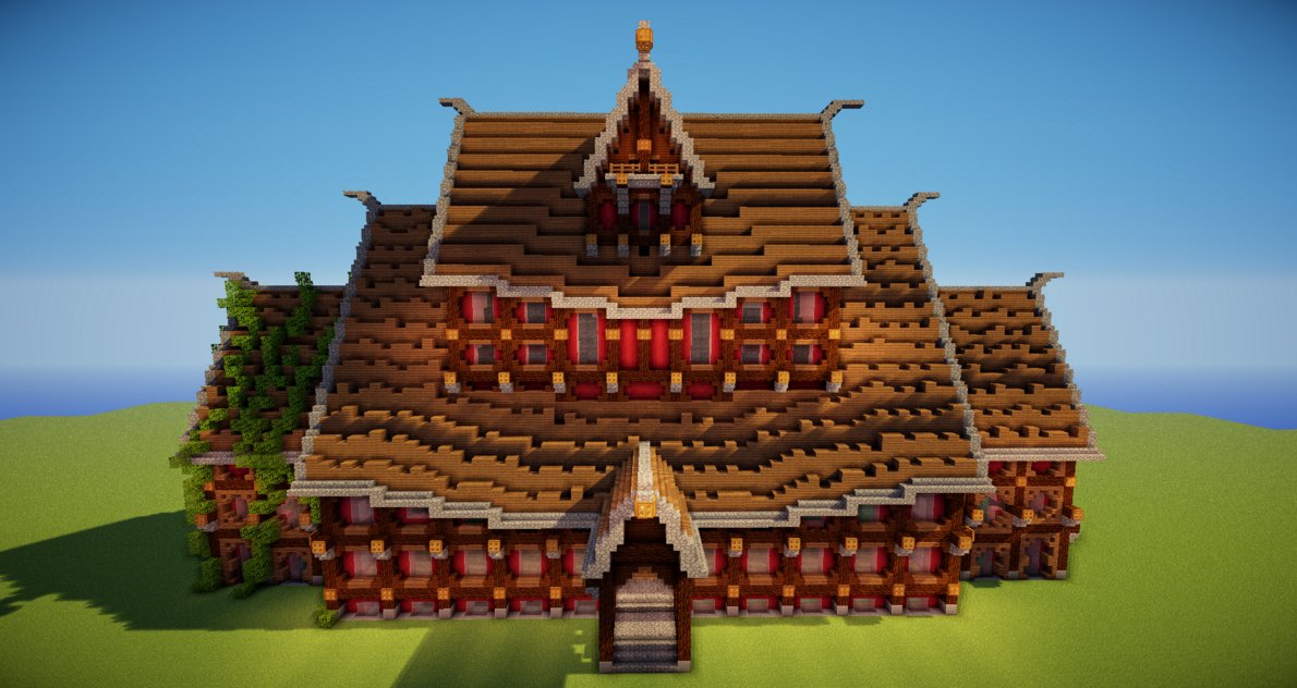 Minecraft Town Hall Medieval
