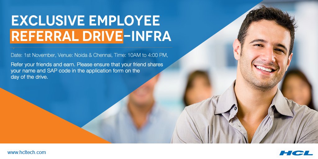 Now meet your friends everyday! exclusive employee referral drive-infra ...
