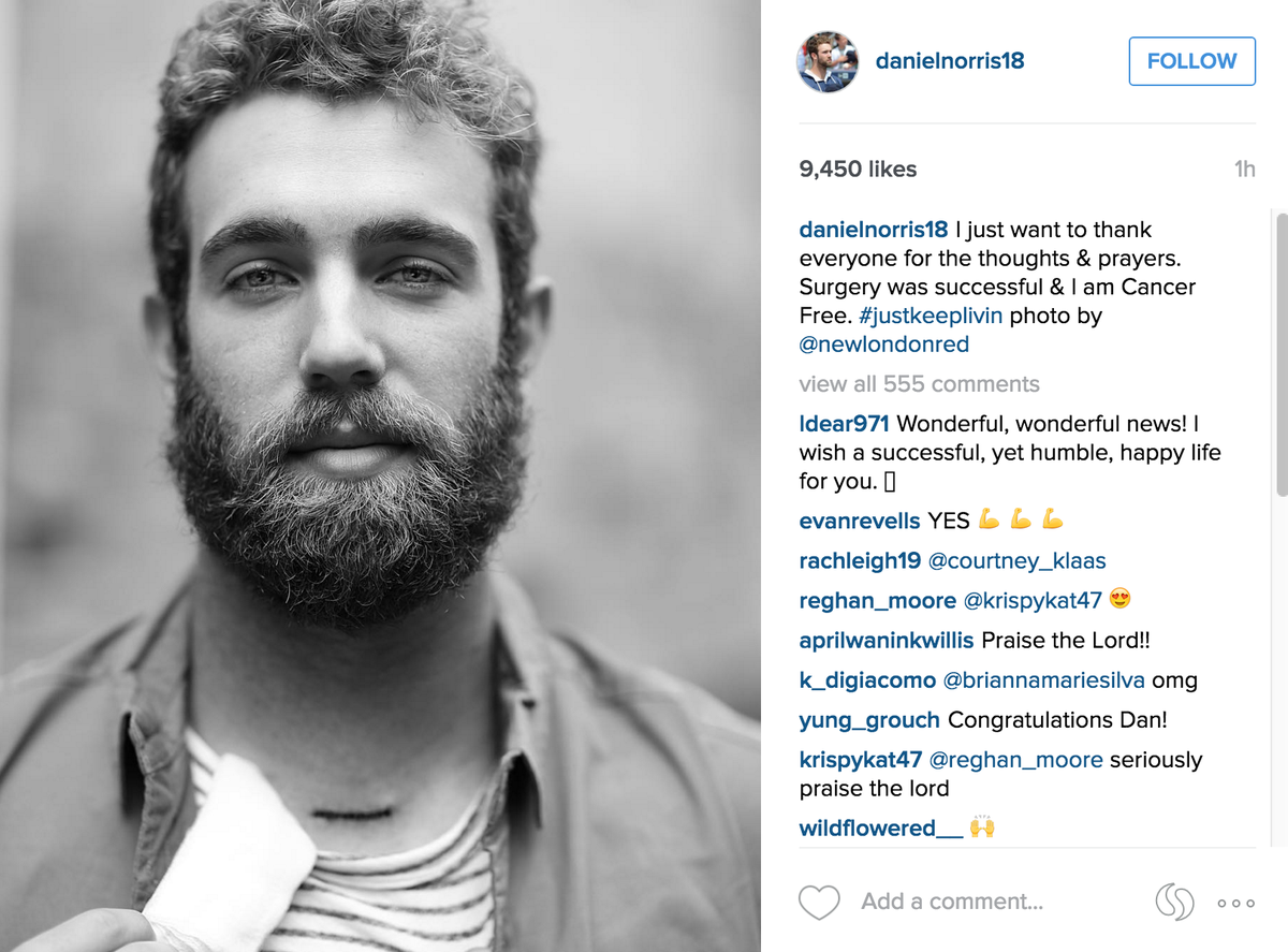 Daniel Norris ya está libre de cáncer! – bate, pelota y tacones