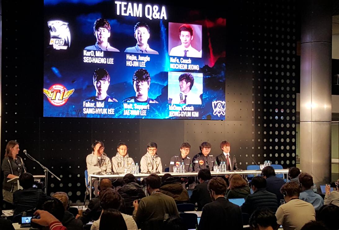 LoL Esports on Twitter: "#Worlds media day is underway with press asking questions of KOO Tigers ...