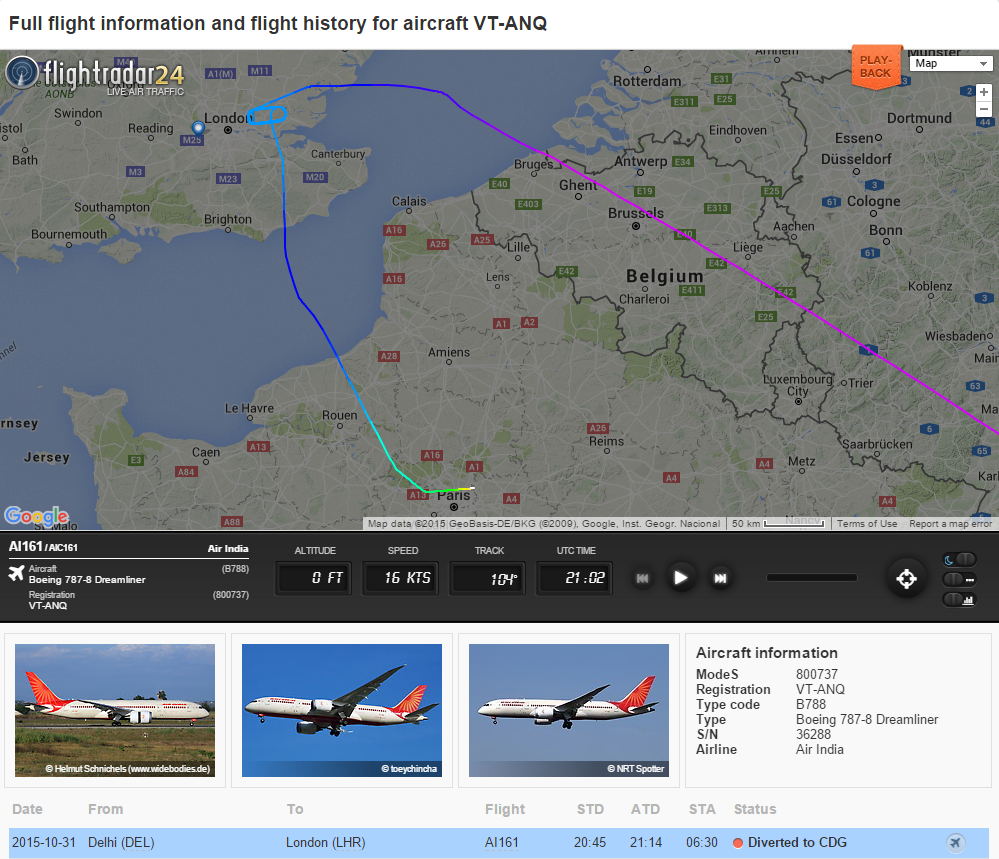Low visibility at Heathrow - Air India flight AI161 from Delhi diverted ...
