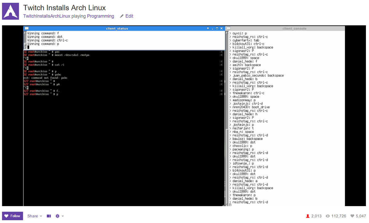 Twitch Installs Arch (@twitchinstalls) | Twitter