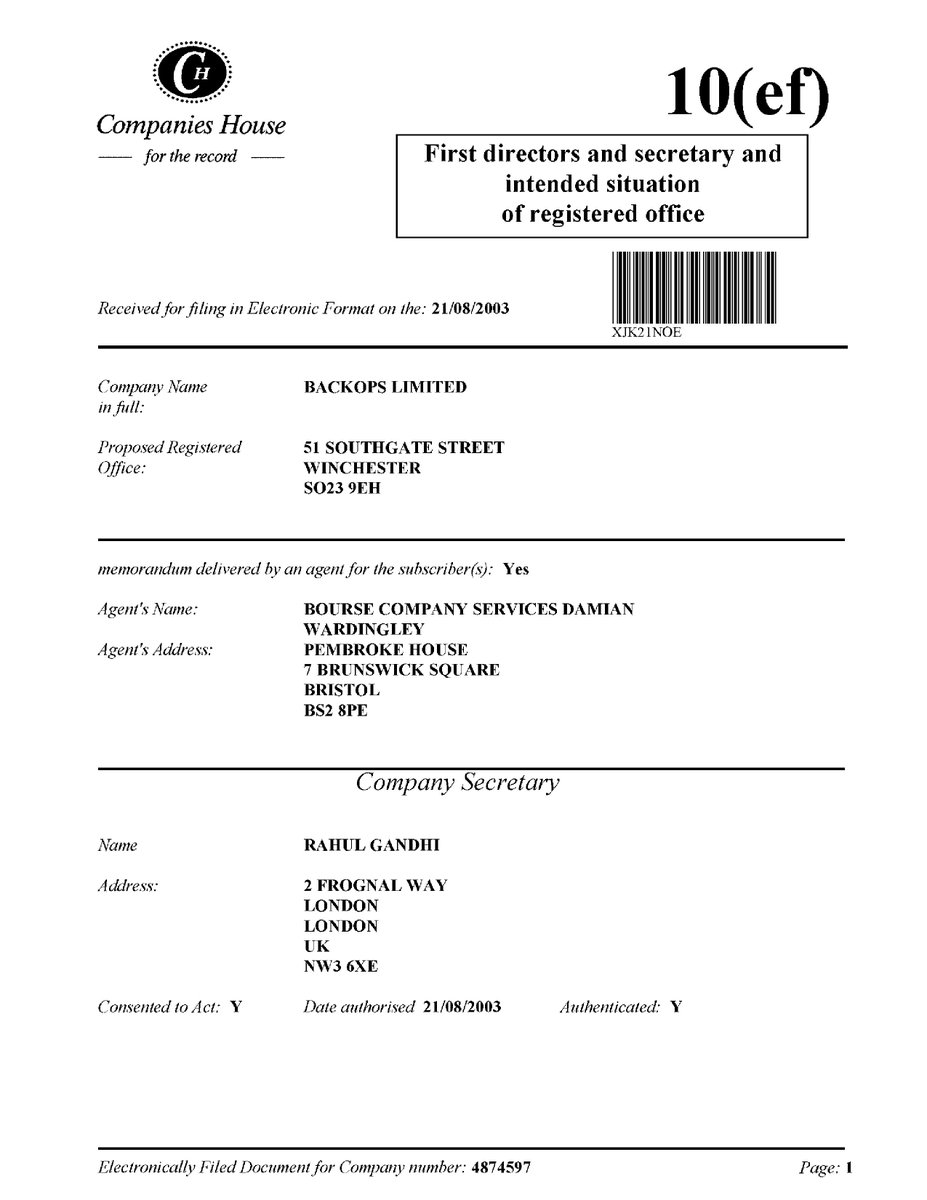 Certificate of Incorporation of the company is enclosed and clearly ...