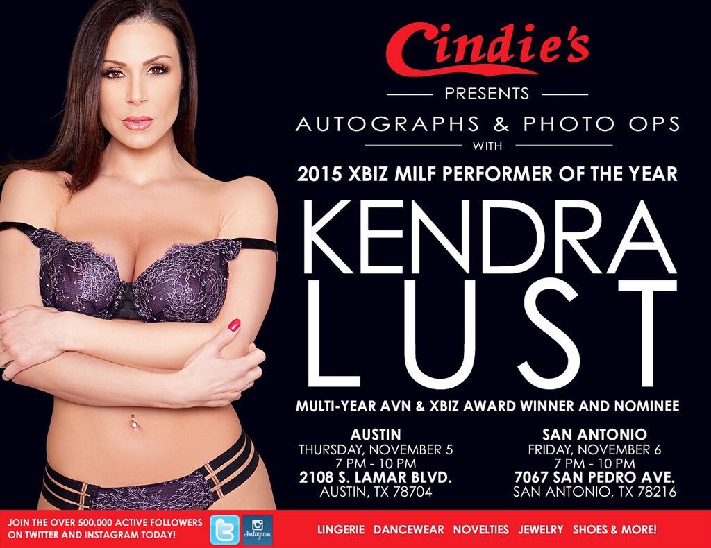 TW Pornstars - Kendra Lust™. Twitter. #LustArmy I'll be at @ShopCindies ...