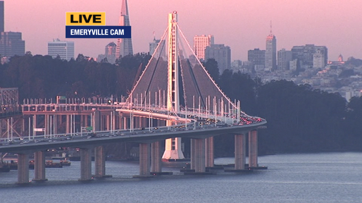 Bay Bridge : Bay Bridge pretty pink morning Emeryville wxwindow abc ...