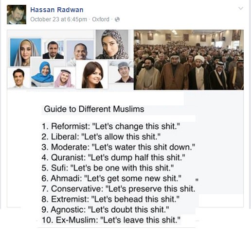 Guide to different types of muslims : r/exmuslim