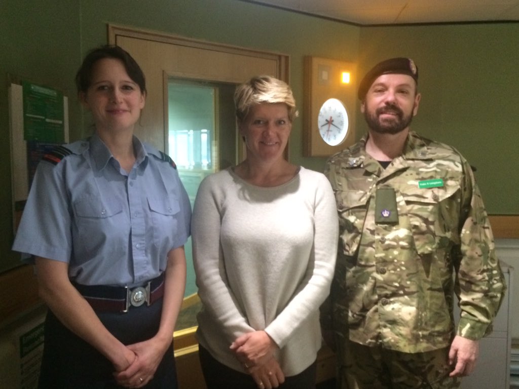 .clarebalding with Flt Lt Harriet and Major Reuben Livingstone on ...