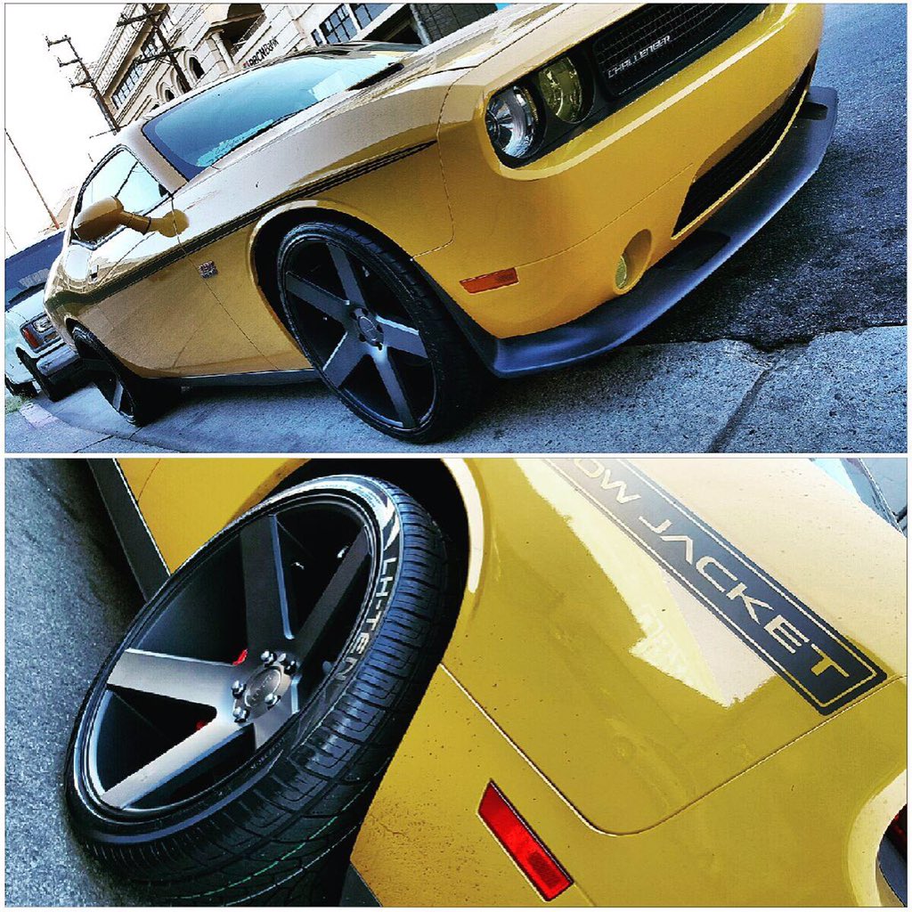 Yellow Dodge Challenger Black Rims