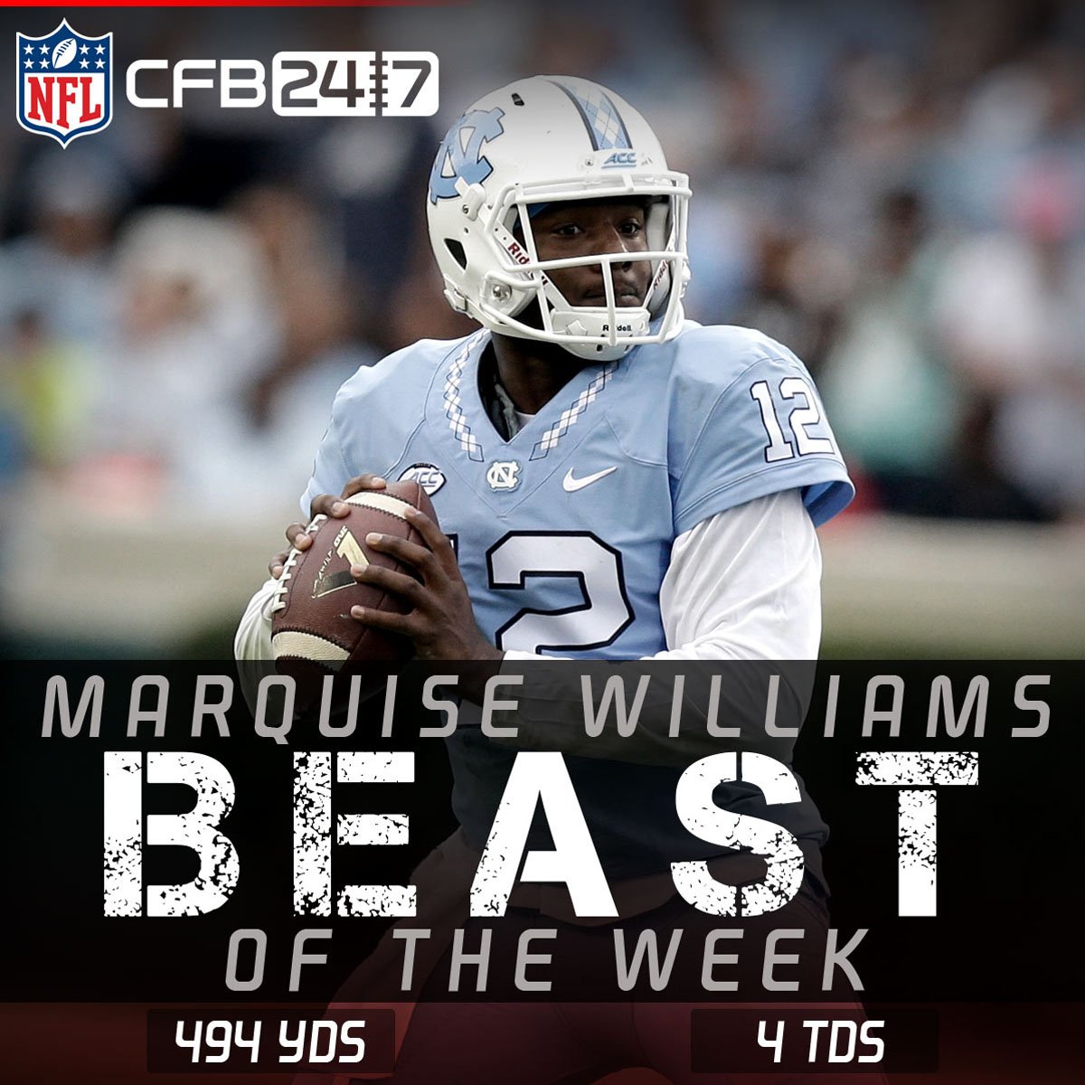 BeastoftheWeek: North Carolina QB Marquise Williams threw for 494 yards ... BeastoftheWeek: North Carolina QB Marquise Williams threw for 494 yards ...