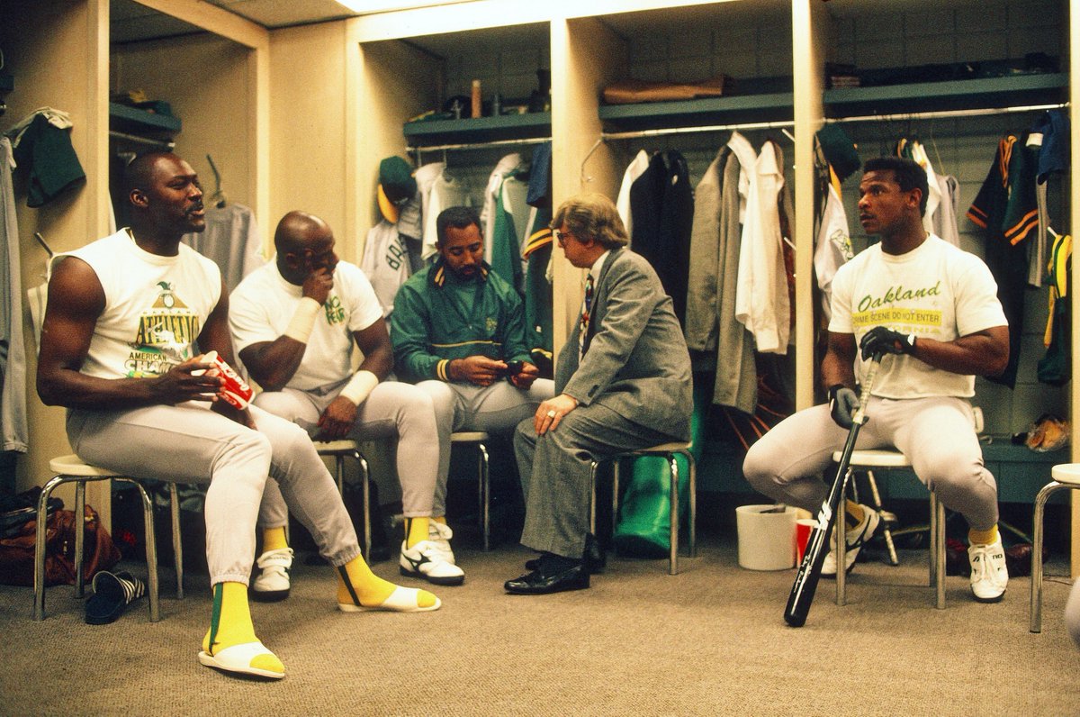 Dave Stewart, Ruben Sierra, Harold Baines, Mickey Morabito, Rickey ...