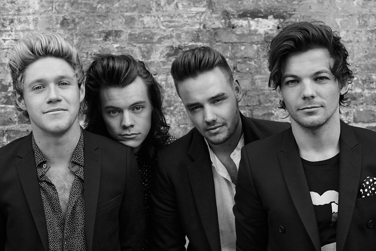 One Direction Black And White Photoshoot Group