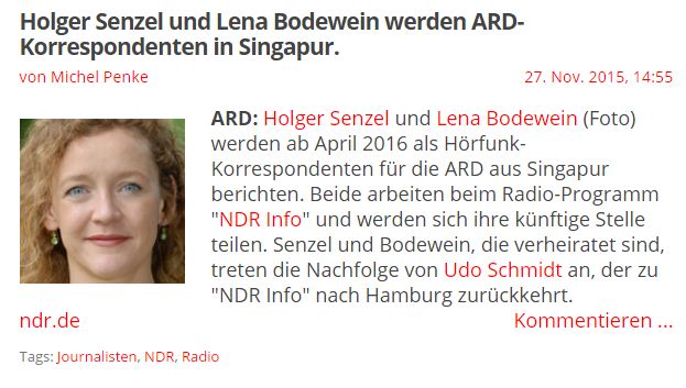 Holger Senzel: Holger Senzel und Lena Bodewein werden ARD ...