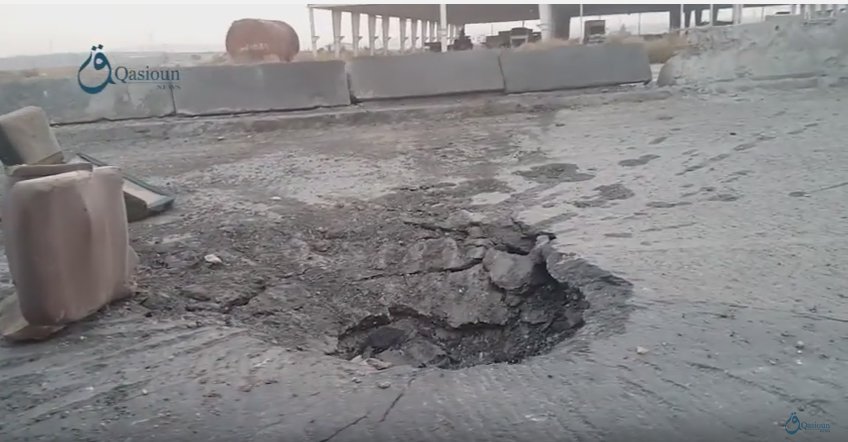 Footage of someone driving on the Al Castello road leading to the rebel ...