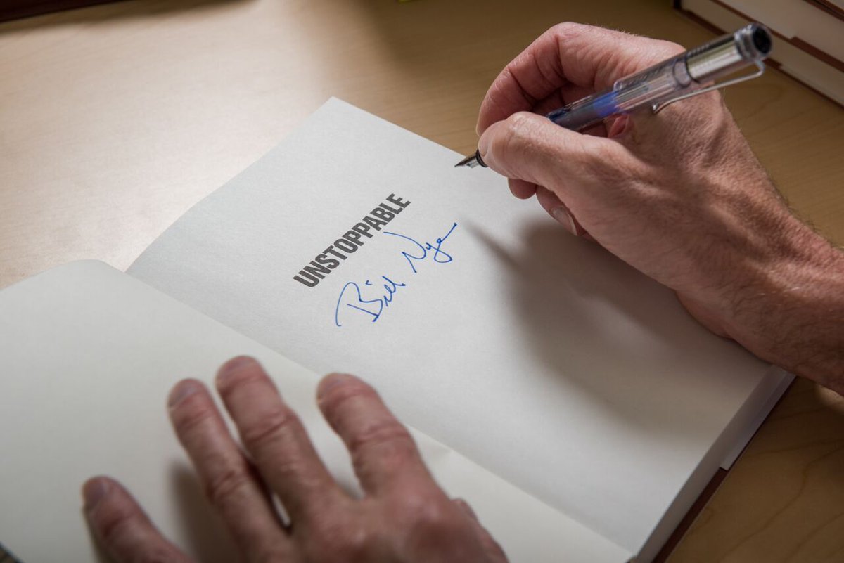 Picked up Bill Nye's new book. Signed by his Lamy Vista! : r/fountainpens
