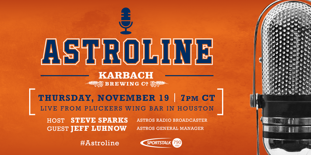 #Astroline back tonight at 7 pm CT with GM @jluhnow! Listen on ...