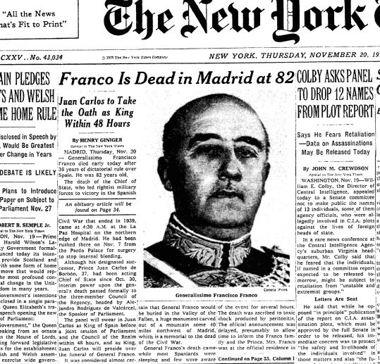 Francisco franco dies, 40 years ago today. - scoopnest.com