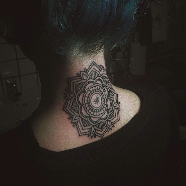 Mandala Tattoo Neck