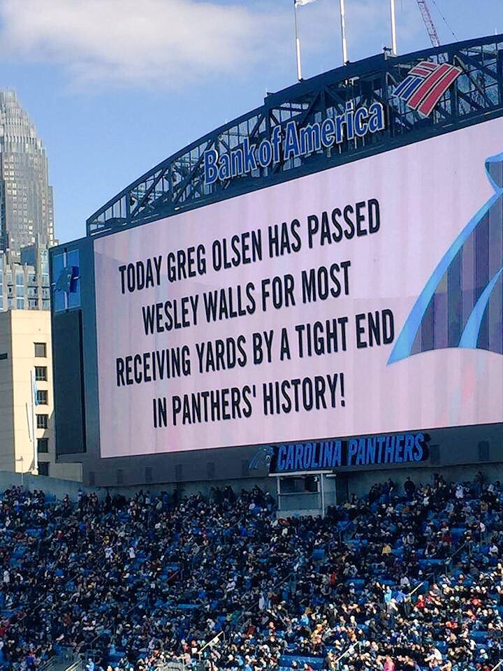 Olsen breaks Wesley Walls franchise receiving record. : r/panthers