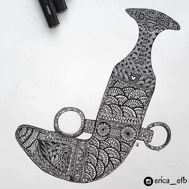 Omani Khanjar Drawing