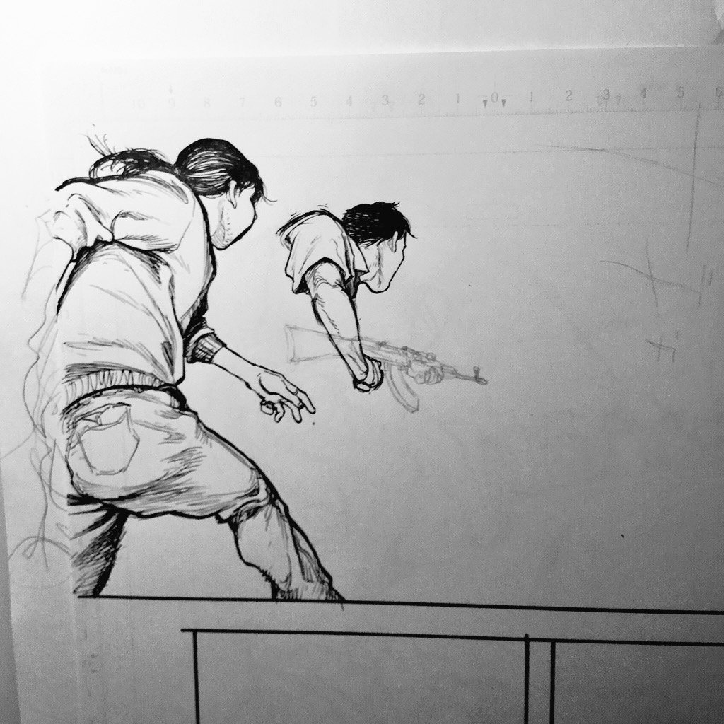 「亜人 35話 製作中 In the middle of drawing "Ajin:Demi-Human Chap.35」桜井 画門の漫画