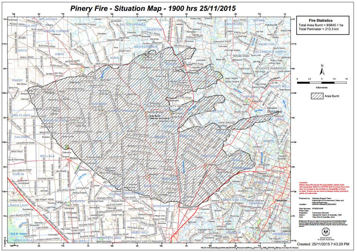 .CFSAlerts MAP of the Pinery Fire. Keep up to date here: PineryFire ...
