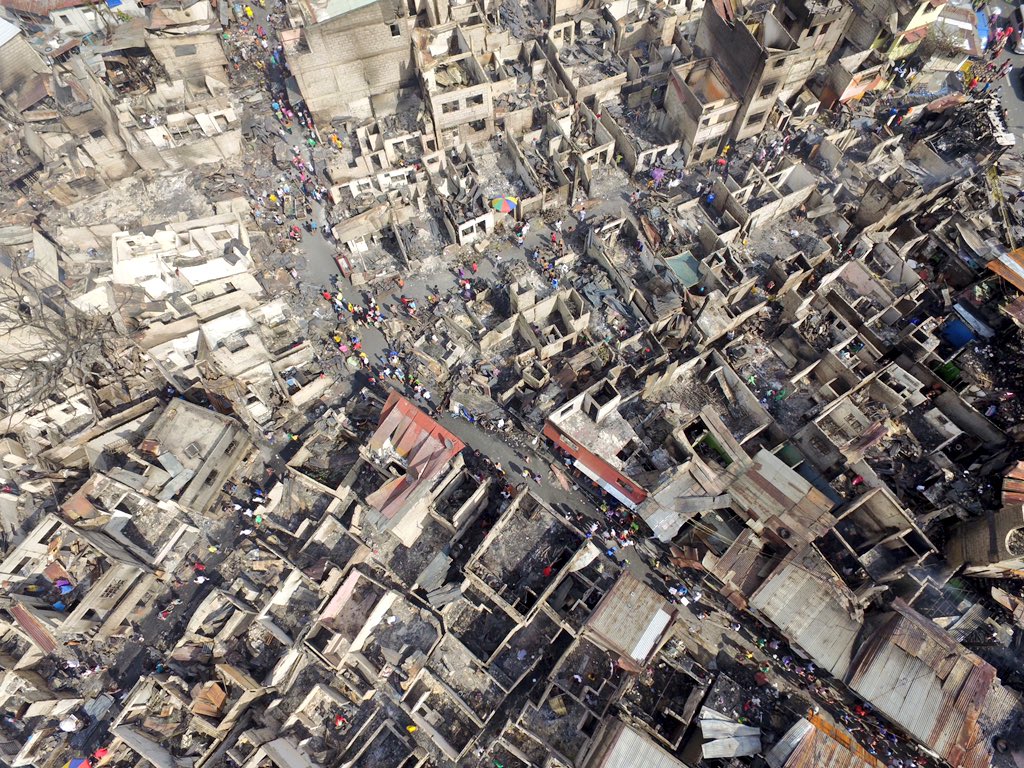 LOOK: The remnants of the residential area hit by fire in Addition ...