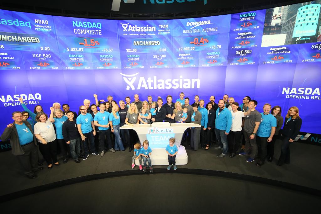 goTEAM Atlassian rings the Nasdaq Opening Bell in celebration of IPO ...