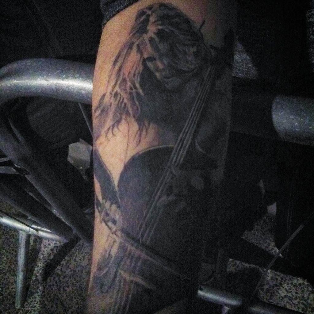 Cello Back Tattoo