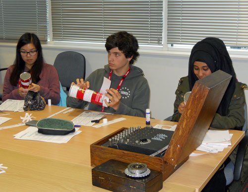 Pringles : Students Enigma machines paper rotors Pringles tubes ...