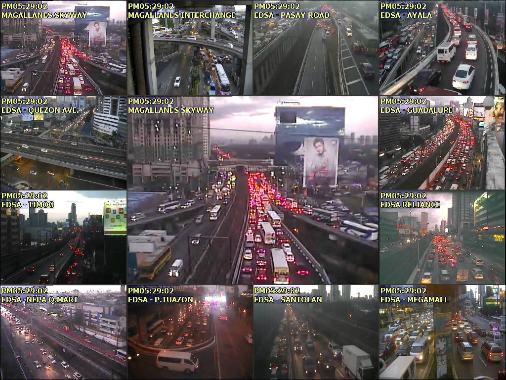As of 5:29 PM, traffic view from EDSA Magallanes to EDSA Quezon Ave ...