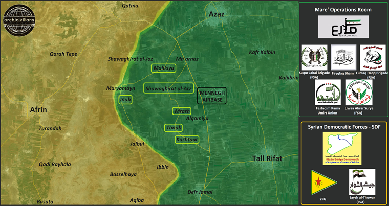 MAP: Fighting in NW Syria between SDF and other rebel groups ...