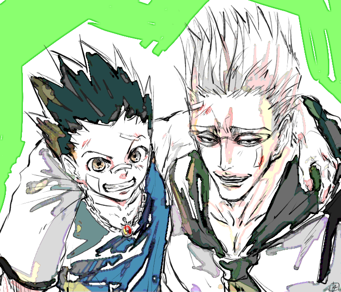 飛影「【rkgk飛影】飛影描く時なんでいつも以上に荒いかと言うと、ほぼ確実に右手が痛い」KOTOの漫画