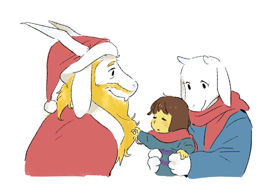 Frisk tugging on Santa Asgore's beard (by under_guo) : r/Undertale