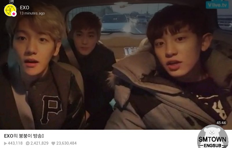 معلومات + صور | 151206 عرض إكسو في السيارة في تطبيق الـV | Exo Arab Fans