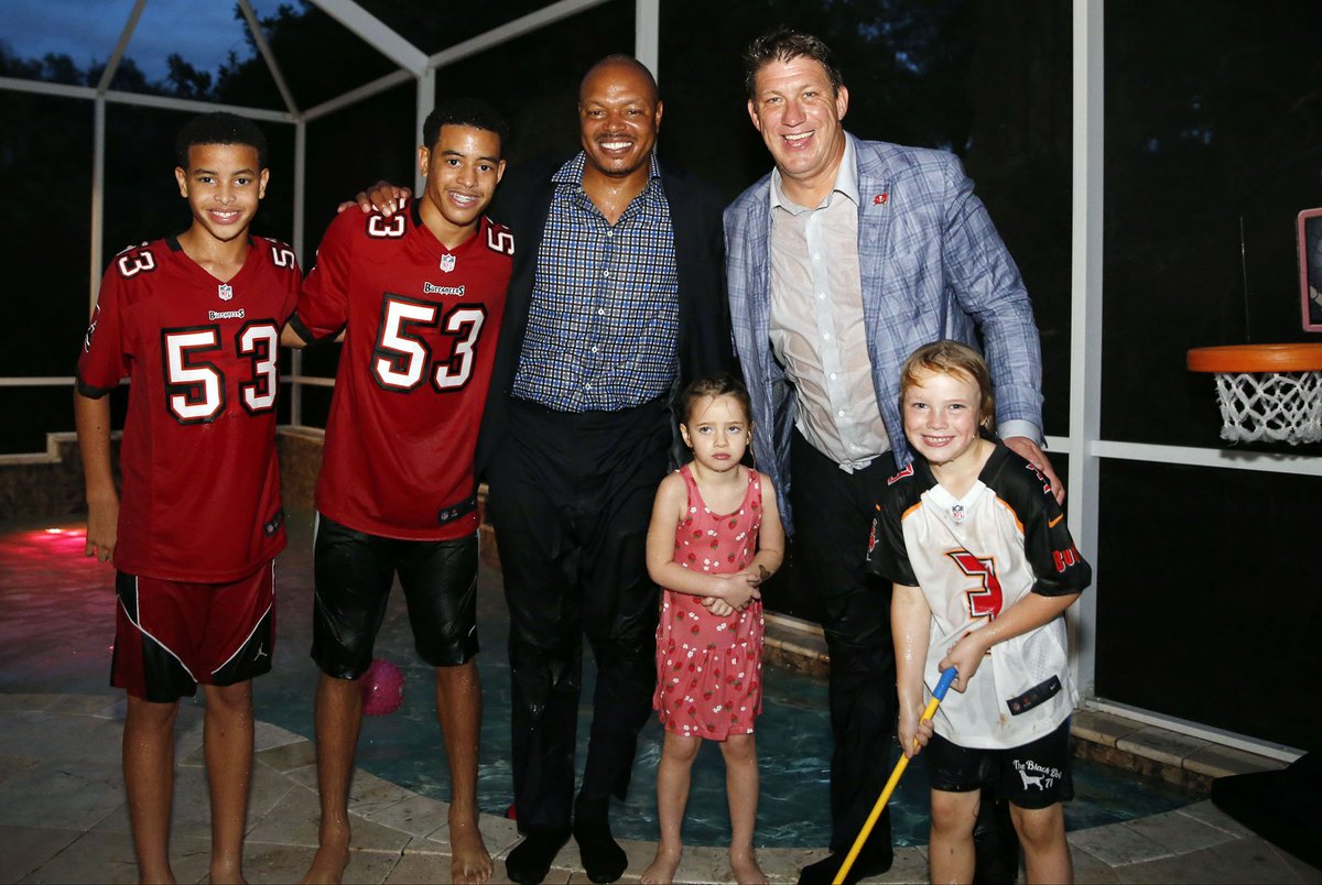 Jason Licht, Shelton Quarles & their families celebrate the Bucs win ...