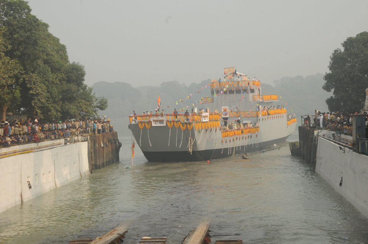 5th ship of LCU MK IV Project launched today at Garden Reach ...