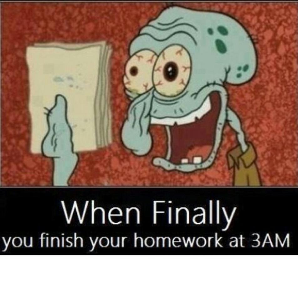 Squidward Homework Meme
