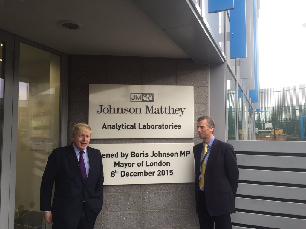 Brilliant visit to open new Johnson_Matthey lab Enfield - helping ...