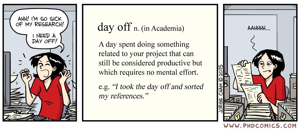 PHD Comics on Twitter: ""Day off" https://t.co/DZzTh1OBmq https://t.co/i638APKZib"