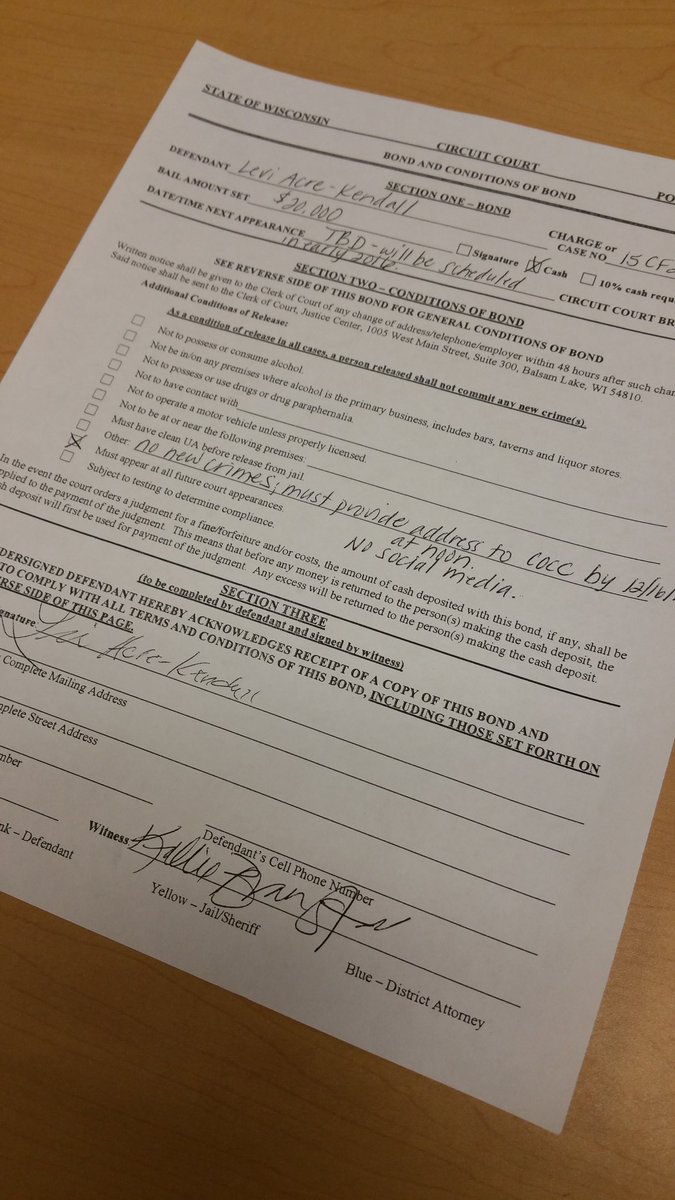 Polk Co Levi: 1 more piece of paperwork before leaving Polk Co