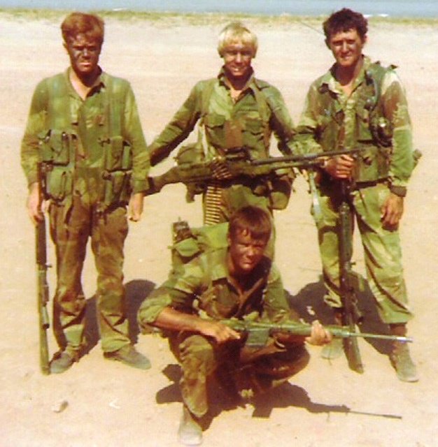 Members of the Rhodesian African Rifles pose during the Rhodesian Bush ...