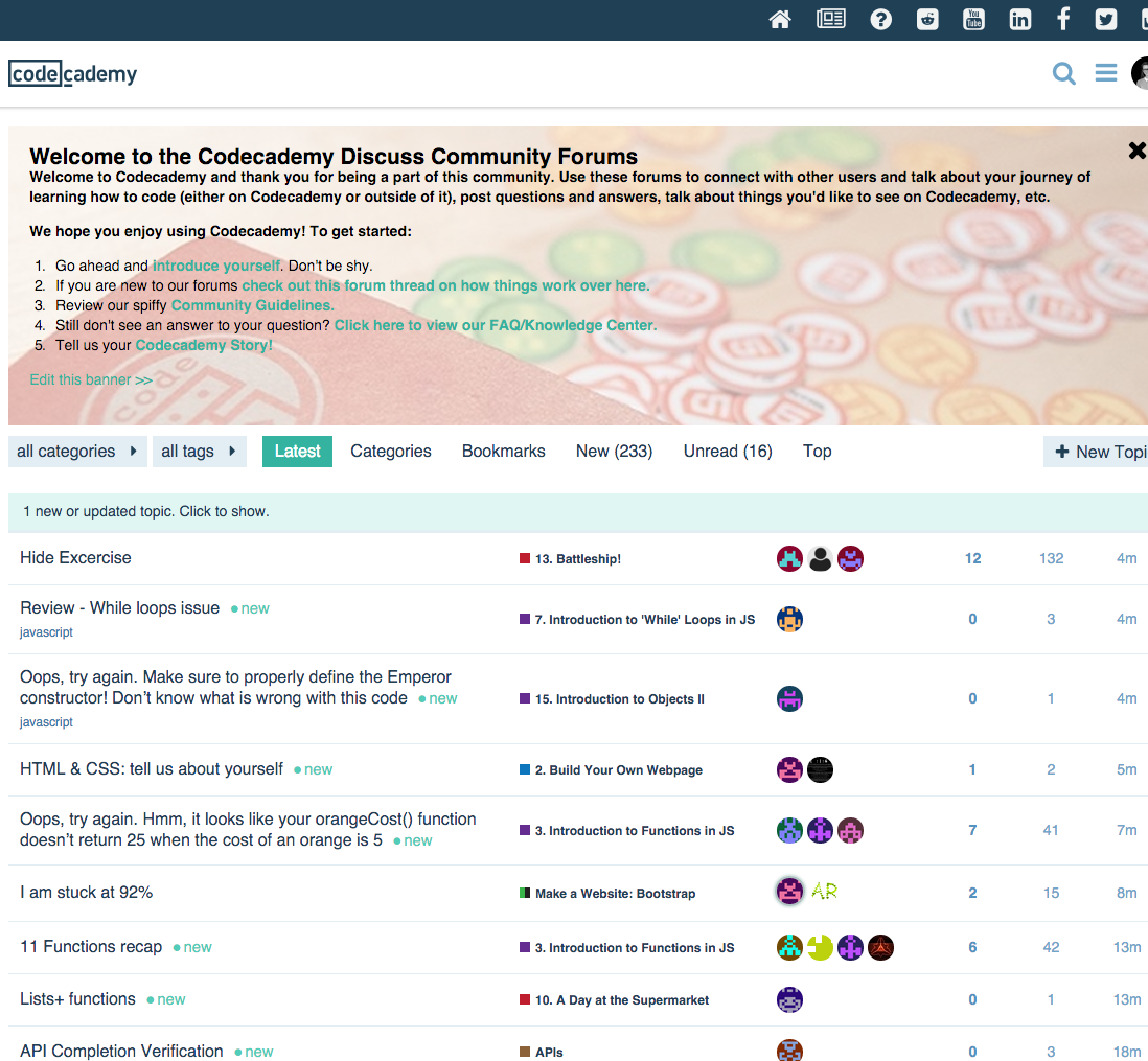 Codecademy on Twitter: "Stuck? Need some extra help? Check out #Codecademy Community Forums ...