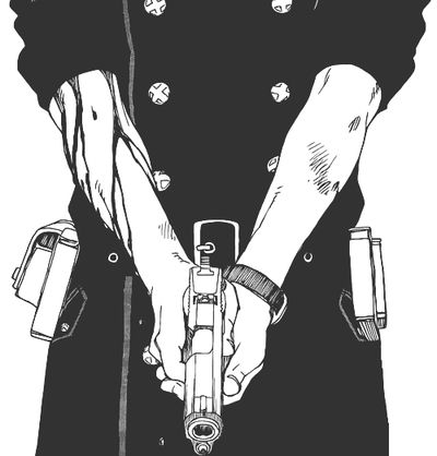 Manga Holding Gun
