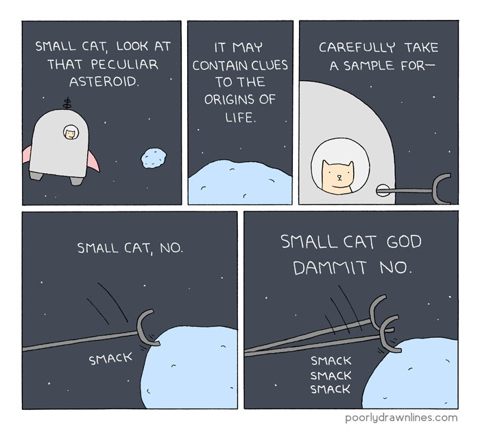 「Small Cat and the asteroid https://t.co/NUu8ffaAcW 」poorly drawn linesの漫画