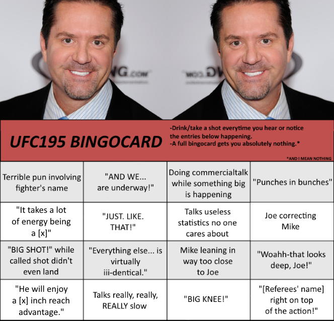 UFC 205 Drinking Game suggestions, anyone got any ideas? : r/MMA